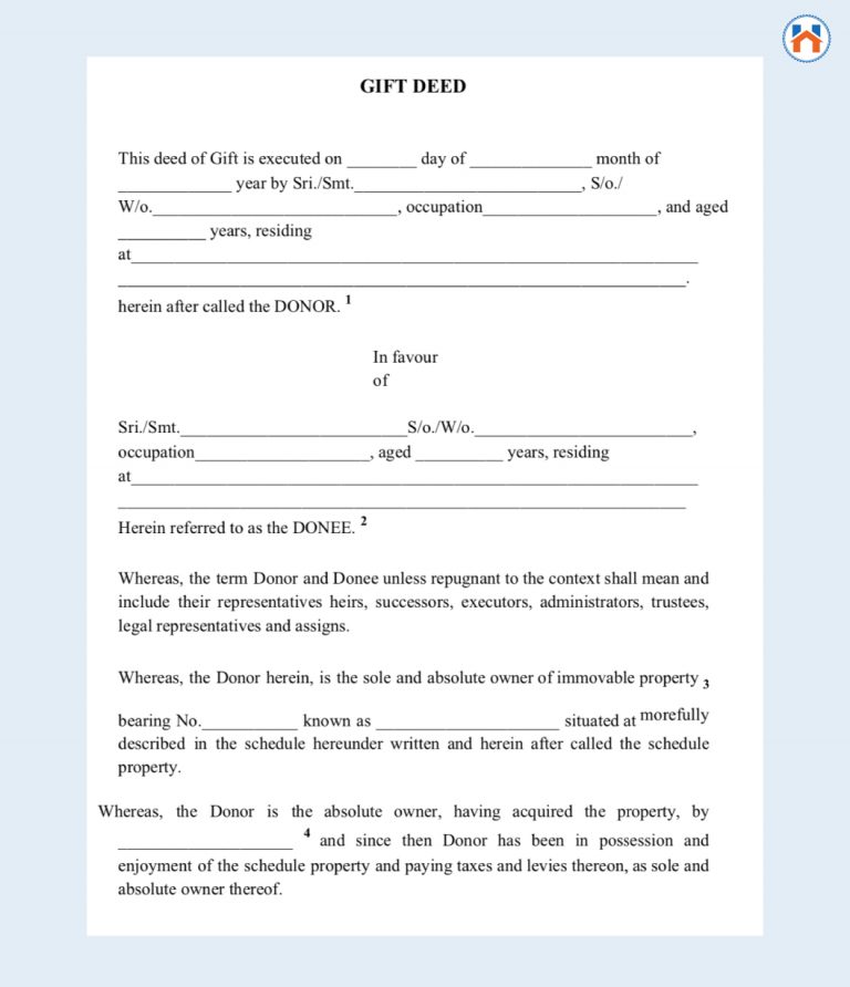 Gift Deed, Its Format & Registration Process