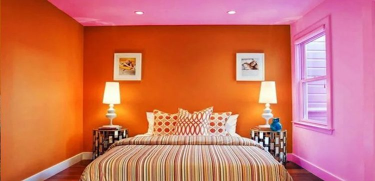 Top Orange Two Colour Combination For Bedroom Walls 2023