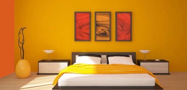 Top Orange Two Colour Combination For Bedroom Walls 2023